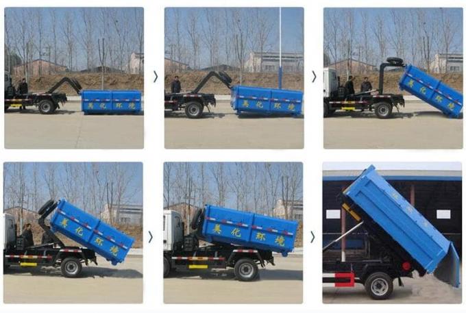 Hook Lift Garbage Waste Removal Trucks Carbon Steel With 4 CBM Hopper