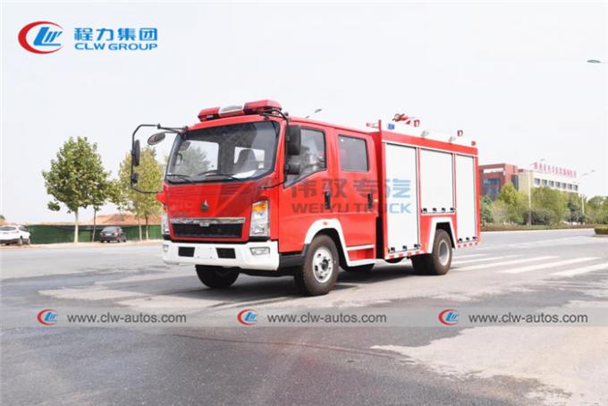 LHD RHD Double Row Dongfeng Fire Fighting Truck With 3500L Water Tanker