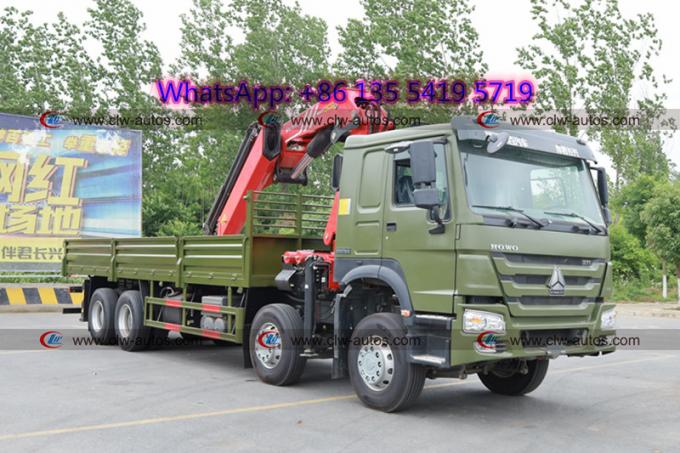 Sinotruk HOWO 8x4 12 Wheeler 40T Cargo Lorry With XCMG Telescopic ...