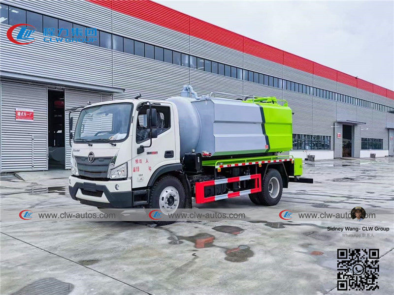 Foton Forland Vacuum Suction Truck With 8000L Septic Tank And 4000L ...