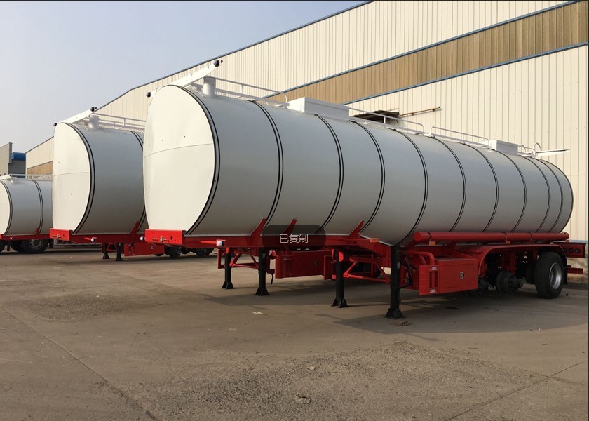 34CBM 3 Axle Hot Bitumen Tank Trailer Carbon Steel Tank Material High ...